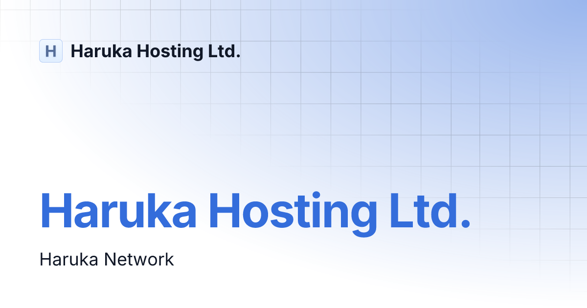 Haruka Hosting Ltd. | Haruka Hosting Ltd.